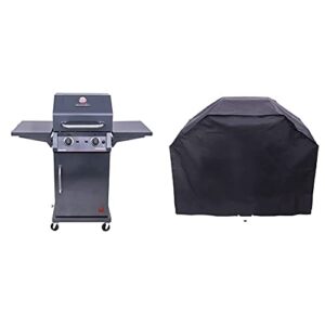 char-broil 463655621 performance tru-infrared 2-burner cabinet style liquid propane gas grill, metallic gray & 2 burner medium basic grill cover