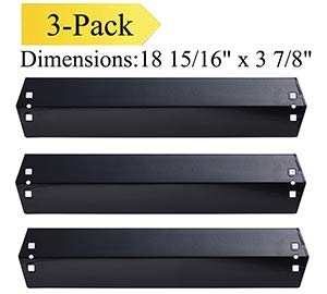 Votenli P9505A(3-Pack) Porcelain Steel Heat Plate,Heat Shield, Heat Tent for Chargriller Charcoal 3001, 3008, 3030, 4000, 5050, 5252, 5650 Gas Grill