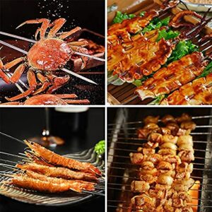 12pcs 10Inch Stainless Steel Skewers,Roast Goose Needle Barbecue,BBQ Skewer Sticks for BBQ Grilling Kebob Meat Chicken Vegetable Appetiser