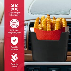 2 Burger Holder & French Fry Holder Pack - Car Essentials Pack food storage - Flexible Silicone Bowls for Holding Hamburgers - Reusable hamburger holder - Road Trip Essentials & Car Accessories