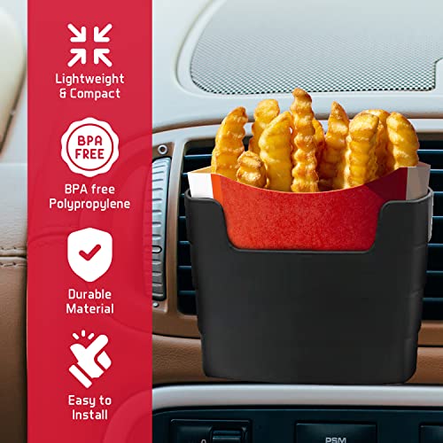 2 Burger Holder & French Fry Holder Pack - Car Essentials Pack food storage - Flexible Silicone Bowls for Holding Hamburgers - Reusable hamburger holder - Road Trip Essentials & Car Accessories