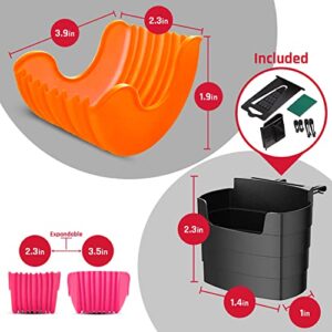 2 Burger Holder & French Fry Holder Pack - Car Essentials Pack food storage - Flexible Silicone Bowls for Holding Hamburgers - Reusable hamburger holder - Road Trip Essentials & Car Accessories