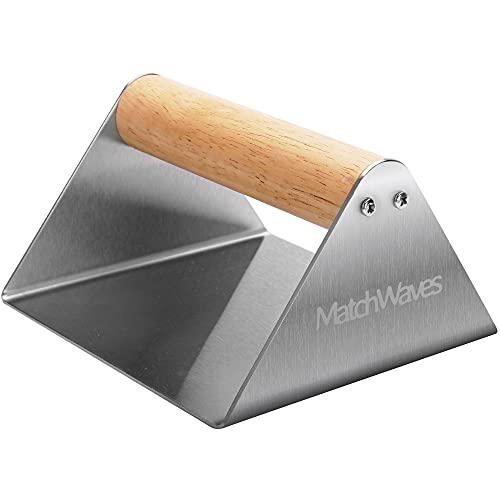 Matchwaves Burger Smasher, Stainless Steel Burger Press for Griddle, Non-Stick Grill Press - No Rust & Easy to Maintain