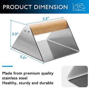 Matchwaves Burger Smasher, Stainless Steel Burger Press for Griddle, Non-Stick Grill Press - No Rust & Easy to Maintain