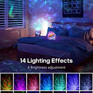 Star Projector, Galaxy Projector Night Light with Bluetooth Speaker, White Noise & Remote Control, Nebula Ocean Wave Star Light Projector for Bedroom/Home Theater Decor/Ceiling/Party/Mood Ambiance