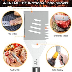 AISITIN 35PCS Grill Accessories BBQ Tools Set, Stainless Steel Grilling Kit with Thermometer, Fork, Tongs and Spatula, Meat Injector, Grill Mat - Gifts for Dad Durable, Stainless Steel Grill Tools