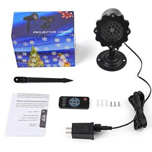 Christmas Projector Lights Outdoor, Snowflake LED Projector Lights with Remote Control, IP65 Waterproof Landscape Decorative Lighting for Xmas, Halloween, Party