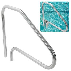 hecasa pool handrail grab rail railing 37″ tall swimming pool hand rail inground pool stair rail safety rail entry rail handle pool grab ladder 304 stainless steel