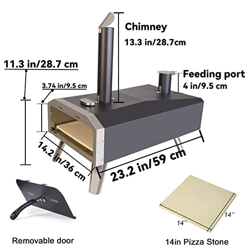 Outdoor Pizza Oven Wood Fired, Wood Fired Pizza Oven Outdoor, Portable Pizza Oven, Pellet Pizza Oven, Pizza Maker, Wood Pellet Pizza Oven, Para Pizzas De Hasta 14", Filetes, Etc.