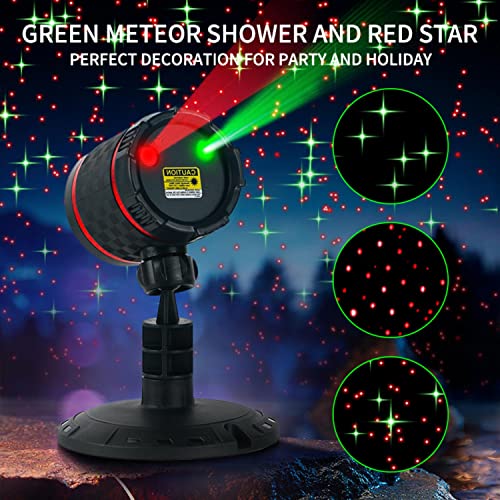 Xings Light Christmas Laser Projector - Red and Green Starry Outdoor Garden Light with Remote Control for Xmas Holiday Decoration New Year Party Show (Twinkling Star-Red+Green)