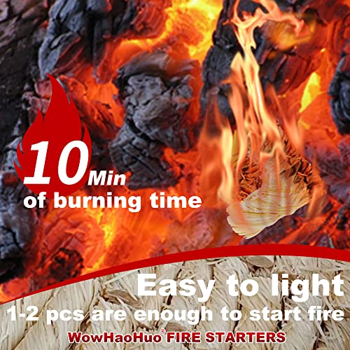 WowHaoHuo 30Pcs Fire Starters for BBQ,Campfires, Grill,Fireplace, Camping,Wooden Pellet Stove, Fire Pit,Smoker, Waterproof, Safe for Indoor/Outdoor,Natural Firestarter