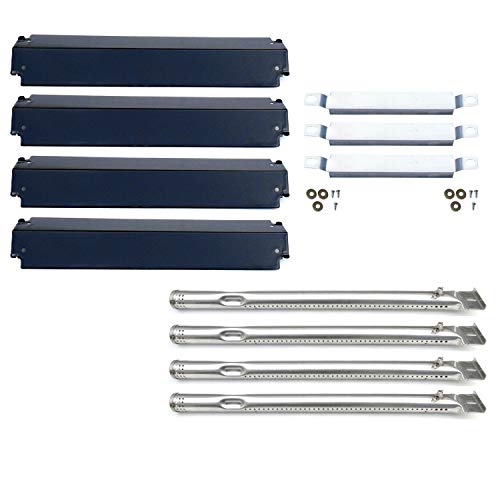 Direct Store Parts Kit DG149 Replacement for Charbroil 463247310,463257010 Gas Grill Burner,Crossover Tubes,Heat Shield-4 Pack (SS Burner + SS Carry-Over Tubes + Porcelain Steel Heat Plate)