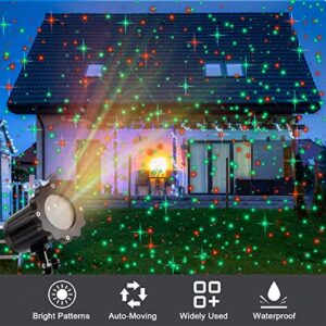 4 Pack Christmas Projector Light Xmas Spotlight Projector with Wireless Remote Holiday Christmas Waterproof Outdoor Projector Spotlights Red and Green Spotlight Star Show for Xmas Holiday Decorations