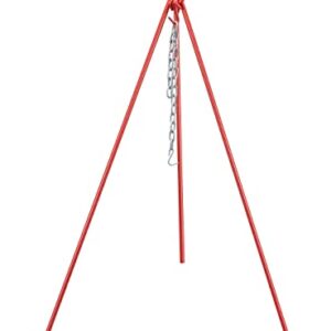 Concord Heavy Duty Camping Tripod for Outdoor Camping Campfire Cooking 48" Tall. Solid One Piece HI VIS. (Chili)