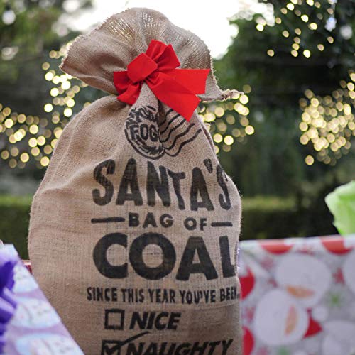 Fogo Santa's Bag of Coal, 35 Pound Bag of Premium Hardwood Lump Charcoal for Grilling and Smoking in Burlap Christmas Sack