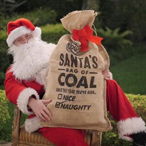 Fogo Santa's Bag of Coal, 35 Pound Bag of Premium Hardwood Lump Charcoal for Grilling and Smoking in Burlap Christmas Sack