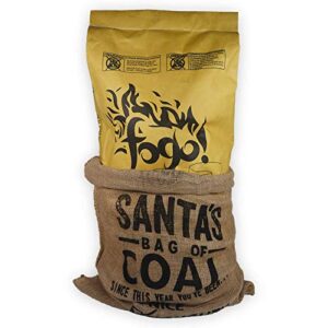 Fogo Santa's Bag of Coal, 35 Pound Bag of Premium Hardwood Lump Charcoal for Grilling and Smoking in Burlap Christmas Sack