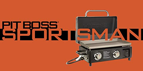 PIT BOSS PB2BSPD Sportsman Tabletop Portable Gas Griddle, 2 Burner, Black