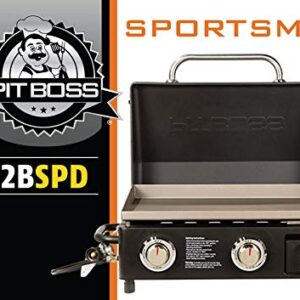 PIT BOSS PB2BSPD Sportsman Tabletop Portable Gas Griddle, 2 Burner, Black