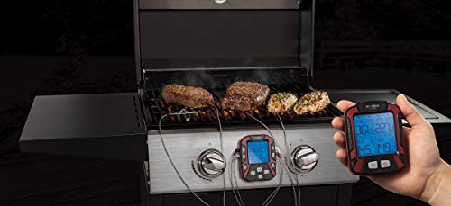 Maverick PRO-Series XR-50 Extended (500FT Range, 4 Probe) Digital Remote Wireless BBQ, Meat & Smoker Thermometer, Black/Red and Z-Cloth Bundle