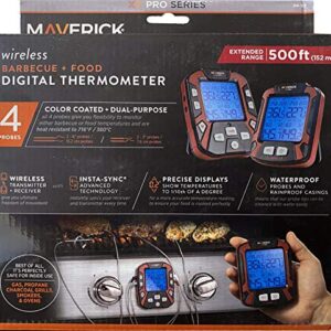 Maverick PRO-Series XR-50 Extended (500FT Range, 4 Probe) Digital Remote Wireless BBQ, Meat & Smoker Thermometer, Black/Red and Z-Cloth Bundle