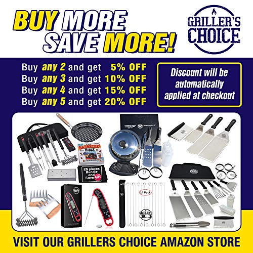 Grillers Choice Grill Basket - Large Non-Stick Commercial Basket With Handle For Outdoor Grilling. Designed By Chef, BBQ Judge. Barbeque Grilling Accessories By Grillers Choice.