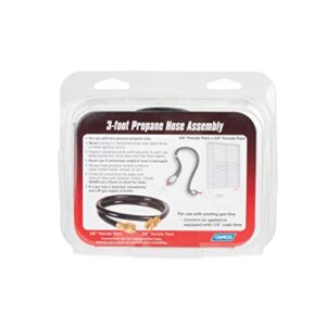 Camco 59913 3' Propane Hose Assembly - 3/8" Female Flare x 3/8" Female Flare , Black