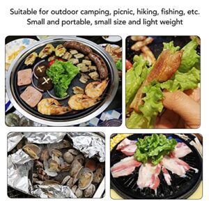 Asixxsix BBQ Charcoal Grill, Stainless Steel Non Stick Korean Grill Portable Round Carbon Barbecue Grill Camping Grill Stove for Outdoor Indoor Picnic Patio Backyard Hiking Fishing