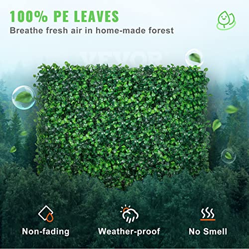 VEVOR 24PCS 20"x20" Artificial Boxwood Panels,Boxwood Hedge Wall Panels,Artificial Grass Backdrop Wall 1.6", Privacy Hedge Screen UV Protected for Outdoor Indoor Garden Fence Backyard