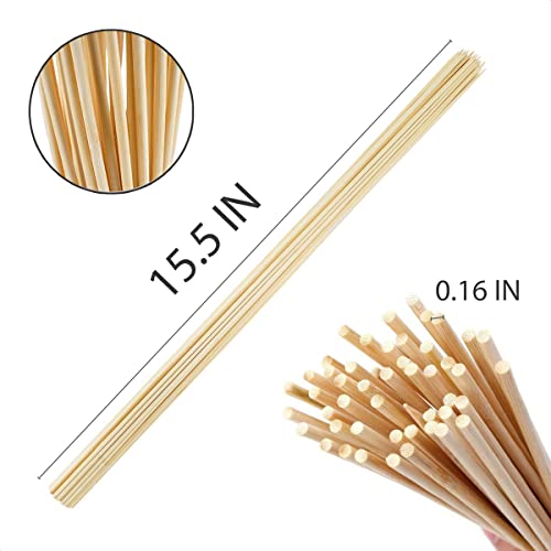 Grill Skewers for Fruit Kabobs - 100Pcs 16 Inches Disposable Marshmallow Roasting Sticks Bamboo Wooden Sticks for Food - Meat Sticks Wooden Wedding Favors Sandwich Meat BBQ Skewers for Appetizers