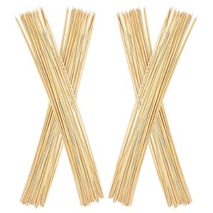 Grill Skewers for Fruit Kabobs - 100Pcs 16 Inches Disposable Marshmallow Roasting Sticks Bamboo Wooden Sticks for Food - Meat Sticks Wooden Wedding Favors Sandwich Meat BBQ Skewers for Appetizers