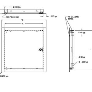 ED-2002 Access Door Acudor Universal Flush Economy with Flange 20"x20"