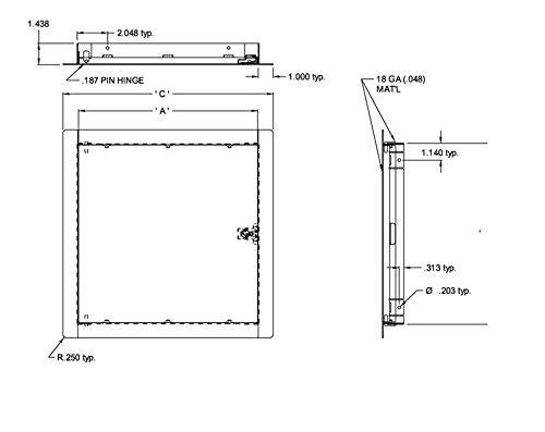 ED-2002 Access Door Acudor Universal Flush Economy with Flange 20"x20"