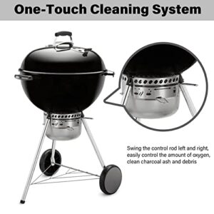 Lsshao 22-1/2-Inch One-Touch Cleaning System Kit for Weber Kettle Grills, 7444 Weber Charcoal Grill Replacement Parts, Silver