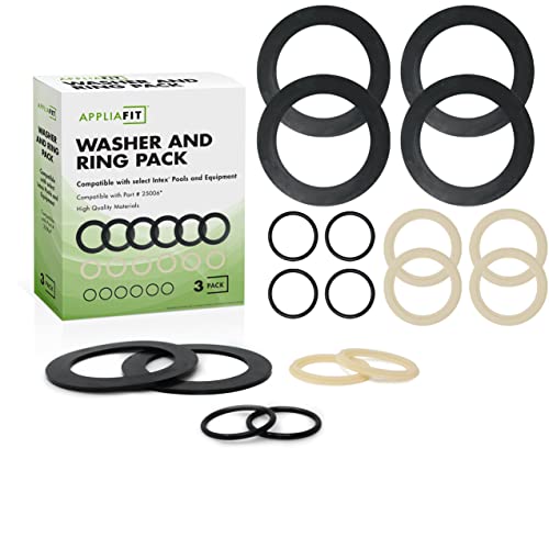 AppliaFit Washer and O-Ring Kit Compatible with Intex 25006 and 25076RP for Intex 1.5-Inch Fittings (3-Pack)