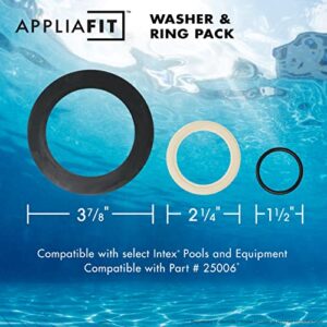 AppliaFit Washer and O-Ring Kit Compatible with Intex 25006 and 25076RP for Intex 1.5-Inch Fittings (3-Pack)