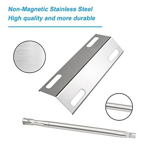 Plowo Stainless Steel Grill Replacement Parts for 3 Burner Ducane Affinity 3000 Series, 3100 3200 3400, 4100, 4200, 4400, 31421001, 18" Burner Tubes and 15 3/8" x 6" Grill Heat Plates BBQ Repair Kit