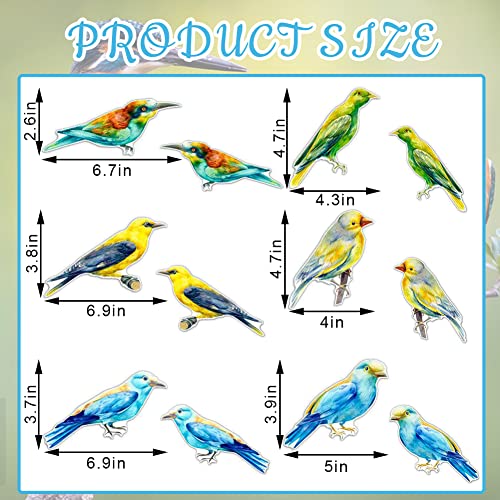 12 Pcs Hummingbird Magnets, Decorative Double Sided Magnetic Sticker Flexible Screen Door Protector for Window Screen Sliding Doors