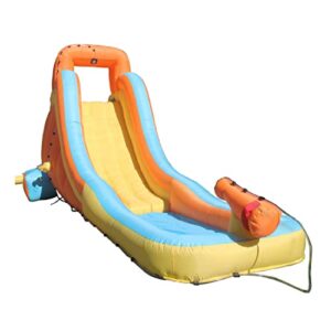 sportspower my first inflatable water slide – heavy-duty outdoor slide with water cannon and splash pool – air blower included, 186″ l x 80.4″ w x 84″ h