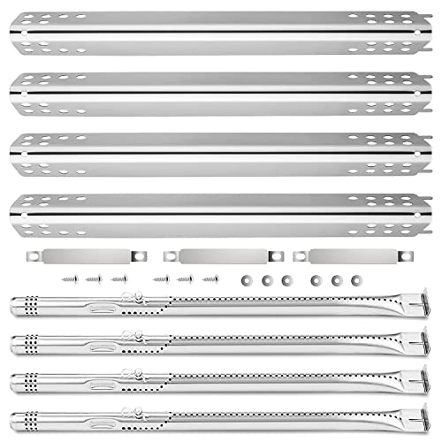 Grill Replacement Parts for Charbroil Performance 475 4 Burner 463347017 463361017 463673017 463342119 463376018P2 G470-0004-w1, Stainless Steel Heat Plate Tend Shield, Grill Burner, Crossover Tubes