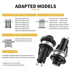 Igniter Switch for Weber, GS4 Igniter Push Button/Switch Replacement for Part #66220 Fit Weber Spirit II E/S 210 220 310 315 320 330 Grills & Genesis II and Other Models Gas Grills, 2017 and Newer