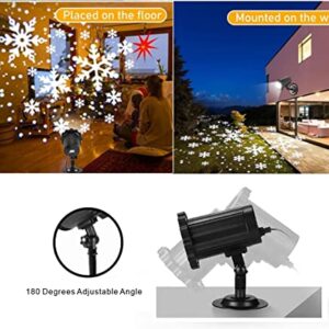 Christmas Outdoor Projector Lights,Yohencin Led White Snowflake Projector Light Waterproof Light Show Decoration Xmas Holiday Wedding Garden Patio Blizzard Projector Lamp (Snowflake)