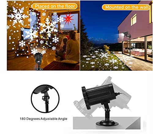 Christmas Outdoor Projector Lights,Yohencin Led White Snowflake Projector Light Waterproof Light Show Decoration Xmas Holiday Wedding Garden Patio Blizzard Projector Lamp (Snowflake)