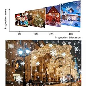 Christmas Outdoor Projector Lights,Yohencin Led White Snowflake Projector Light Waterproof Light Show Decoration Xmas Holiday Wedding Garden Patio Blizzard Projector Lamp (Snowflake)