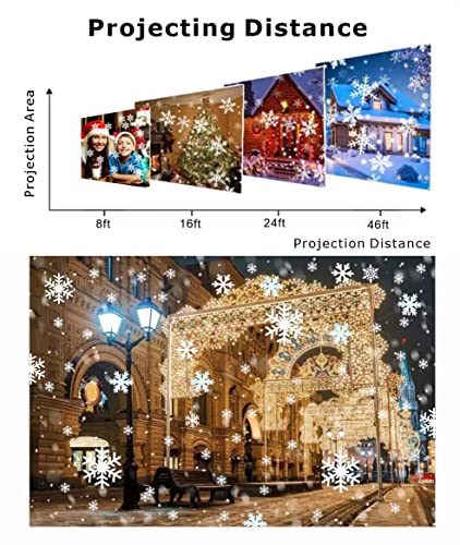 Christmas Outdoor Projector Lights,Yohencin Led White Snowflake Projector Light Waterproof Light Show Decoration Xmas Holiday Wedding Garden Patio Blizzard Projector Lamp (Snowflake)