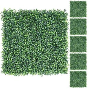 yaheetech 6pcs 20 x 20 inch artificial boxwood panels topiary hedge plant uv protected privacy hedge screen for garden,home,fence,backyard and decorations green