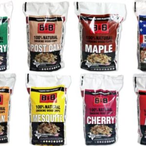 B&B Charcoal Wood Chip Variety 8 Pack for The BBQer in Your Life | Try Different Wood Flavors for The Smoker and Experiment with Different Meats