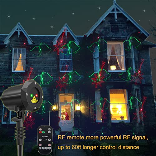 Poeland 12 Patterns Garden Lights Moving Laser Christmas Projector for Home and Garden