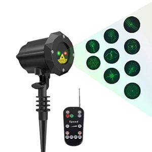 Poeland 12 Patterns Garden Lights Moving Laser Christmas Projector for Home and Garden