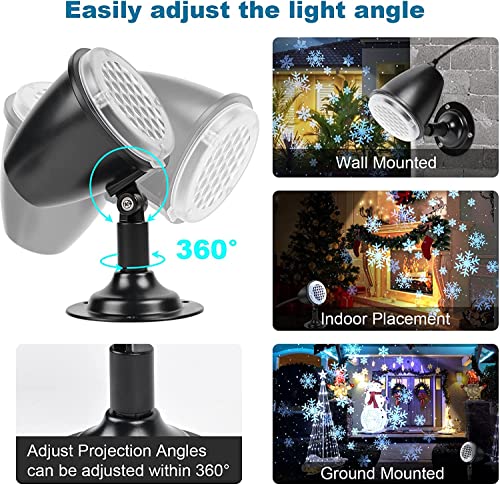 Snowfall LED Light Projector,Christmas Snow Light,Snowfall Projection Light with Snowstorm Effect for Christmas,Holiday,Halloween,Party,Garden,Wedding,Indoor Outdoor Decorations